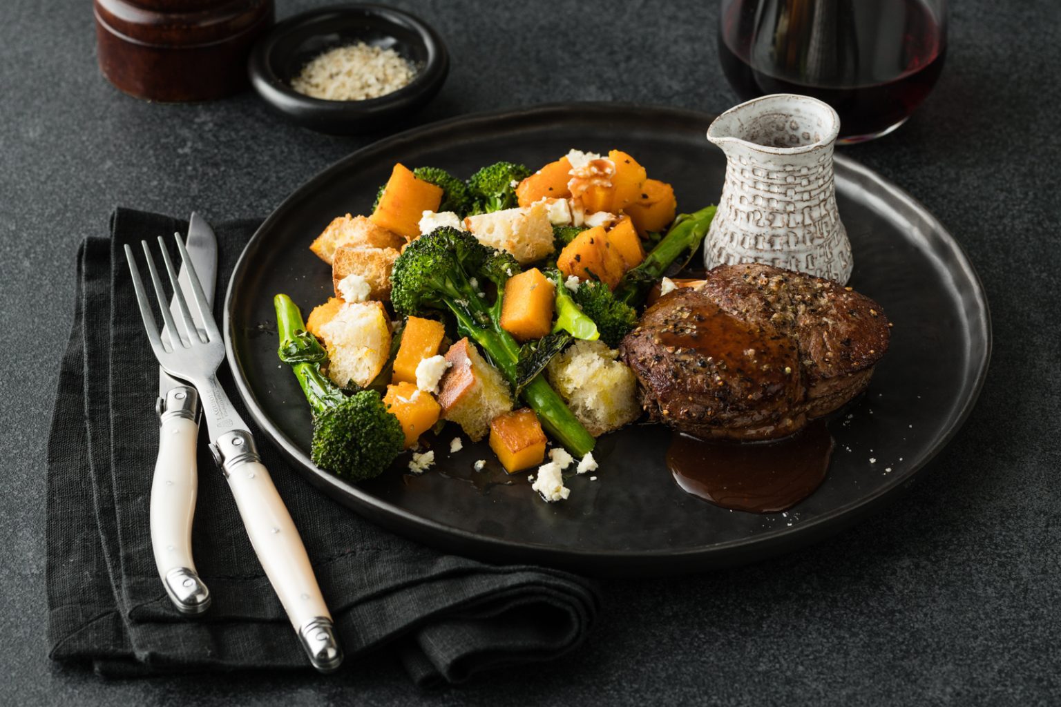 Beef Eye Fillet With Winter Panzanella & Tomato Pesto | My Food Bag ...