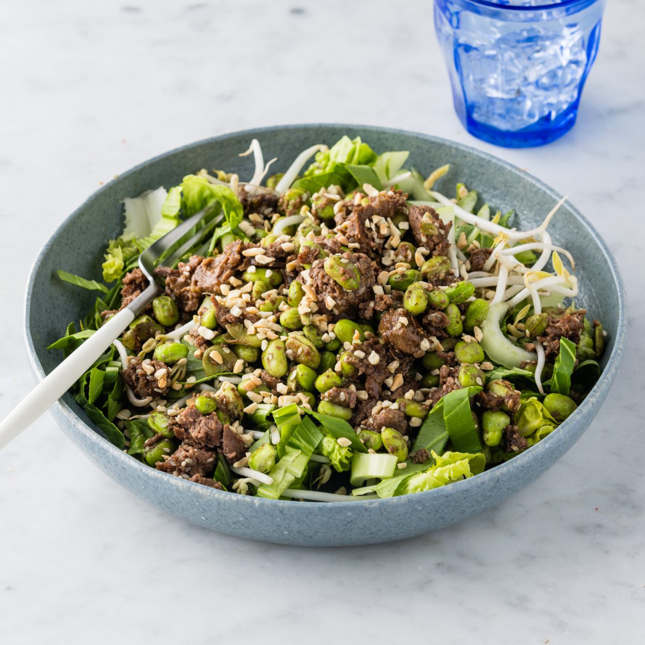 Beef Wasabi Bowl With Crunchy Peanut Salad & Edamame | Blog - Fresh Start